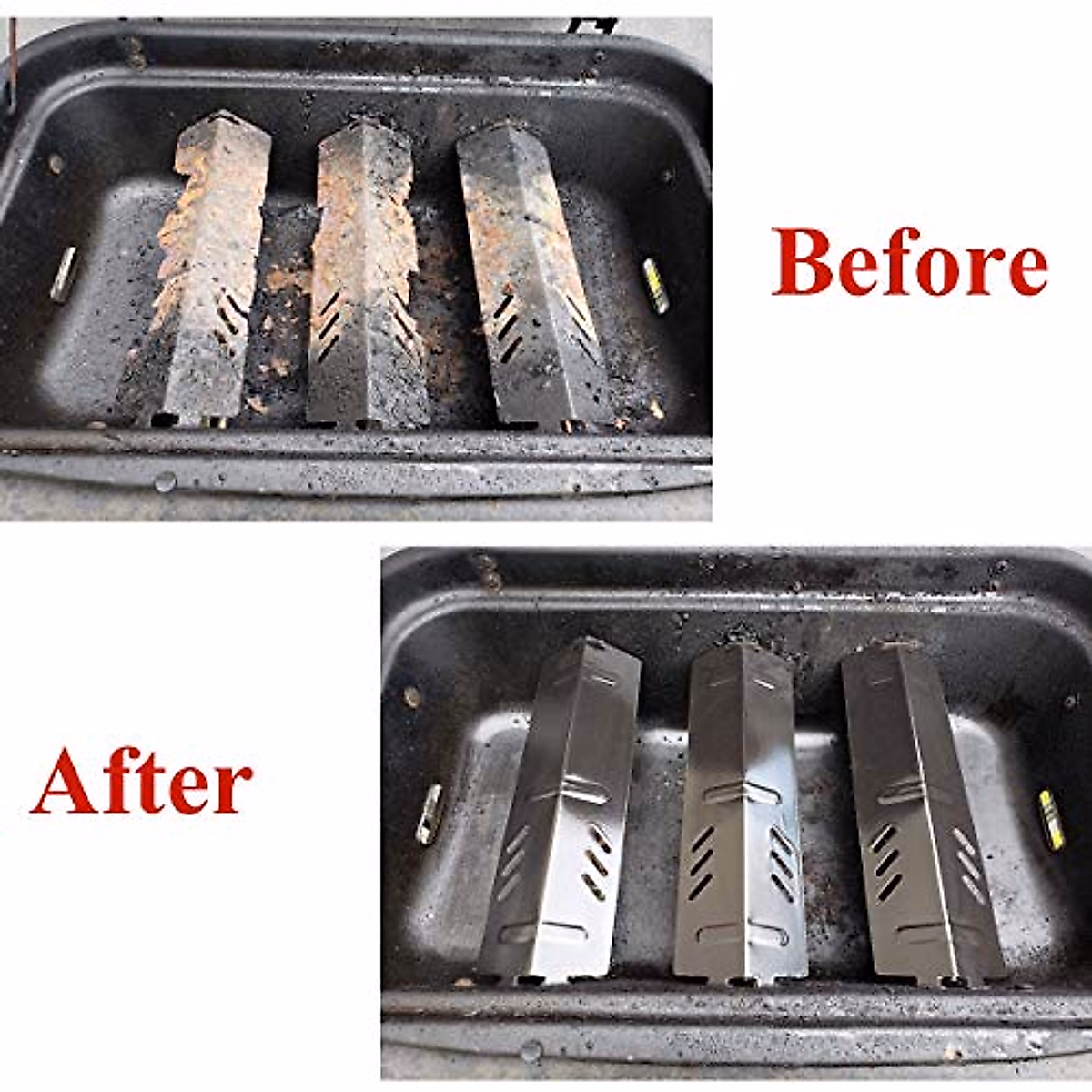 Criditpid BBQ-Element Grill Heat Plate Replacement Parts for Backyard Grill BY13-101-001-11, BY14-101-001-01, BY16-101-002-05, GBC1429W, Porcelain Steel Heat Tent Burner Cover for Uniflame GBC1329W.