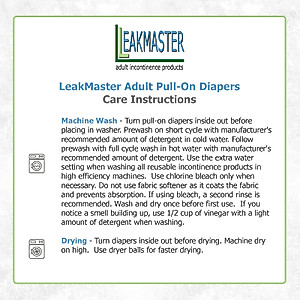 Pull On Style Adult Cloth Diaper by LeakMaster – 100% Cotton Flannel, Multi-Layered Reusable Adult Incontinence Diaper. Use with Plastic Pants (X-Large 36-44-Inch Waist)