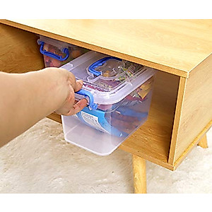 ZHENFAN Clear Storage Latch Box, 4.5 Quart Plastic Storage Bin with Locking Lids and Handle, 6-Pack