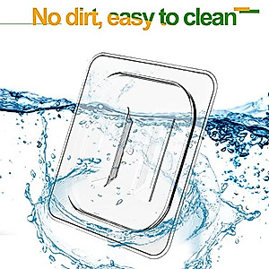 8 Pcs Polycarbonate Hotel Pan Lids with Handle 1/6 Size Food Pan Lid Clear Plastic Steam Table Pan Lid 6.9”x 6.3”Commercial Food Storage Containers Covers for Restaurant Hotel