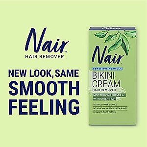 Nair Bikini Cream with Green Tea Sensitive Formula, 1.7 Ounce