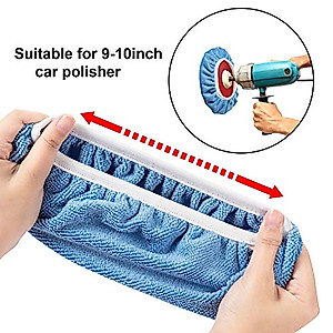 20 Pieces 9 to 10 Inches Buffer Pads Car Polisher Bonnet Orbital Buffer Bonnets Microfiber Bonnet Polishing Bonnet Buffing Pad Cover