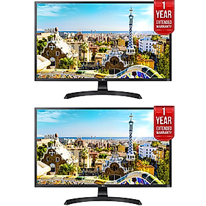 LG 32UD59-B 32-inch 3840x2160 Ultra HD 4k LED Dual Monitor Bundle with 1 YR CPS Enhanced Protection Pack