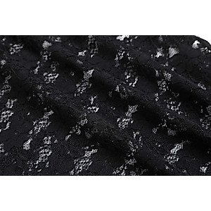 Women's Plus Size Lingerie Lace Babydoll Black Chemise Set Sleepwear (R007,Black,XL)