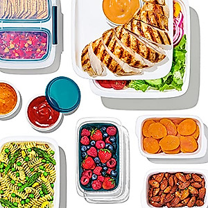 OXO Good Grips Prep & Go 20 Piece Set | Leakproof Food Storage | Ideal for leftovers, meal prep and work lunches | BPA Free | Microwave Safe | Dishwasher Safe | Freezer Safe | Odor and Stain Resistant