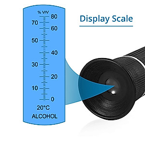 AUTOUTLET Alcohol Refractometer with ATC 0-80% Vinometer Alcohol Tester - Accurately Measure ABV, Alcohol Volume Percent for Spirits, Liquor, Distilled Beverages, and Homebrewing