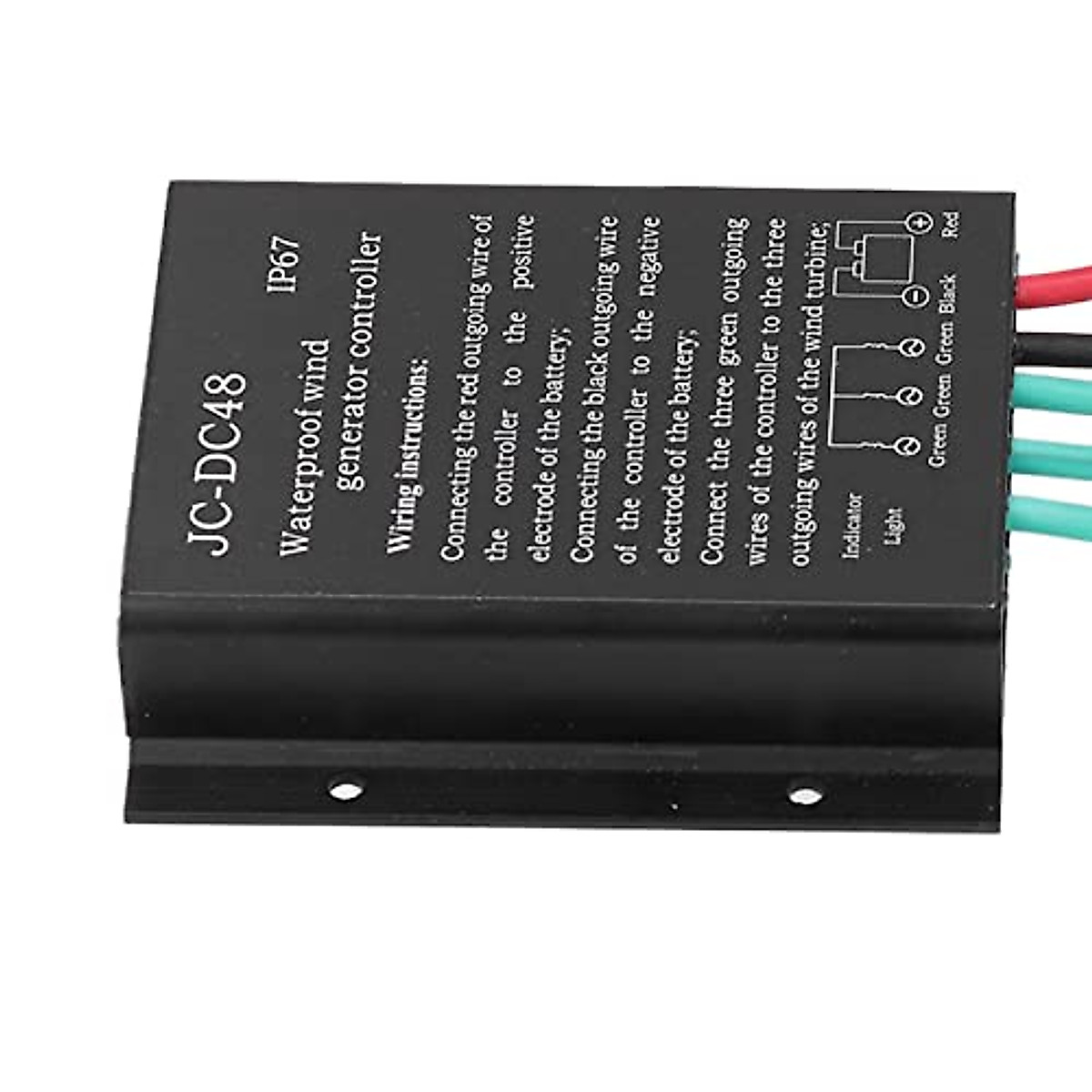 Luqeeg 48V Wind Turbine Controller, Automatic IP67 Waterproof Wind Power Regulator Suitable for 400W Wind Turbine System, Aluminium Alloy Mini Wind Turbine Generator Controller