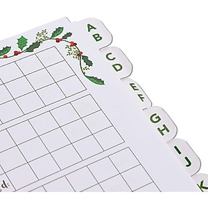 Sustainable Greetings A-Z Spiral Christmas Card Address Book with Alphabetical Tabs, Office Supplies, Address Book and Tracker, The Season to Be Jolly (6.5 x 9 in, 208 Sheets)
