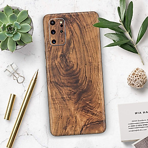 DesignSkinz Raw Wood Planks V11 Protective Vinyl Decal Wrap Skin Cover Compatible with The Samsung Galaxy S20 (Screen Trim & Back Glass Skin)