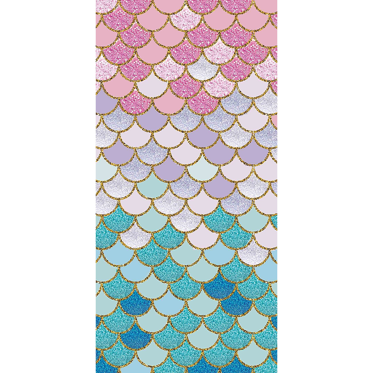 ZDX Mermaid Scales Door Banner Gold Glitter Purple Pink Blue Photo Backdrop Decor Princess Baby Shower Mermaid Birthday Party Door Hanger Cover Sign Supplies Poster Background Decor 72.8 x 35.4in