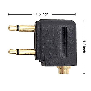 Valefod 4-Pack Airline Airplane Flight Adapters for Headphones, Golden Plated 3.5mm Jack