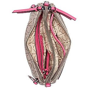 Calvin Klein Jana Novelty Convertible Crossbody & Belt Bag, Almond/Taupe/Pink Flambe