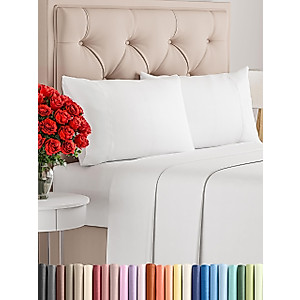 400 Thread Count Cotton Sheet Set - Full Size 100% Cotton Sheets - Easily Fits 8" to 16" Mattress - Silky-Soft, Wrinkle Free, Breathable and Comfy - Deep Pockets & Hotel Quality Bedding Set - White