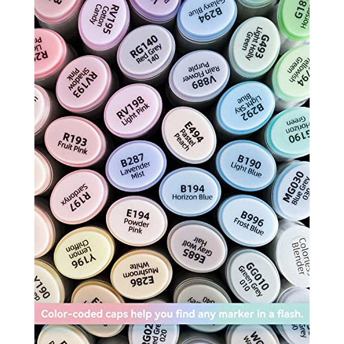 Ohuhu Pastel Markers Alcohol Based - Double Tipped Art Marker Set for Artists Adults' Coloring Sketching Illustration - 48 Colors + 1 Alcohol Markers Blender - Chisel & Fine - Oahu of Ohuhu Markers