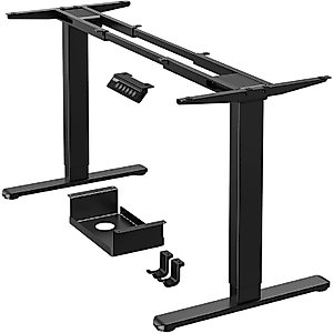 ErGear Standing Desk Frame [Dual Motor] Electric Adjustable Legs Compatible Desktop Size 44″-90″, 264 lbs Weight Capacity, 4 Memory Height Settings Stand up Desks Frame Workstation, Black Frame Only