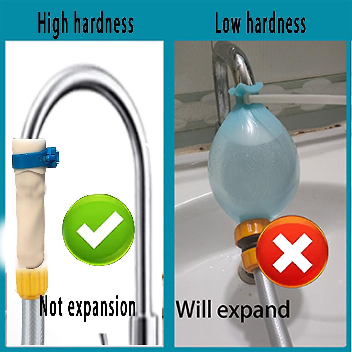 Dog Bath Portable Shower Attachment Hose Sprayer: for Skinny Faucet with Diameter Less Than 1.5 in(66 white connect)