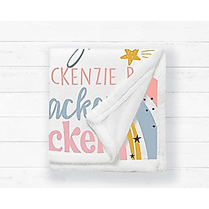 Monogram Junkie Personalized Baby Blanket for Girls with Name | Boho Rainbow Custom Baby Blanket | Baby Girl Name Blanket | Rainbow| 30x40