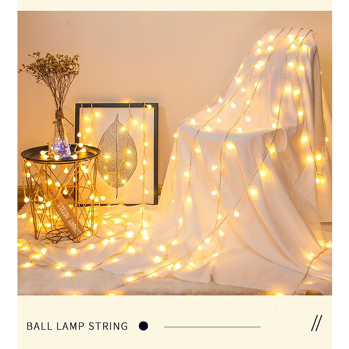 PA Led String Lights, Mini Battery Powered Copper Wire Starry Fairy Lights, Battery Operated Lights for Bedroom, Christmas, Parties, Wedding, Centerpiece, Decoration (10m/32ft Warm White),1 Pack