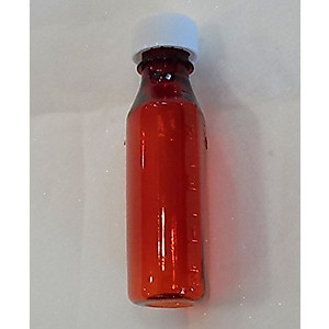4 Ounce Graduated Oval Amber Plastic Medical Bottle and Cap Package of 25 Pharmaceutical Grade Product