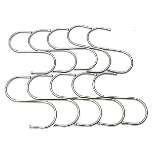 GXHUANG Heavy Duty Metal Chrome Plated S Shape Hooks, Set of 10 (Large)