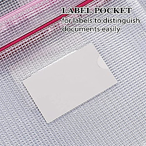 Sooez 20 Pack Plastic Zipper Pouches, 9 Sizes(Super Large A3 Included) Waterproof Mesh Zipper Bag, Zipper Mesh Pouch Plastic Document Pouch Organization Bag for School Office Home Travel Organize