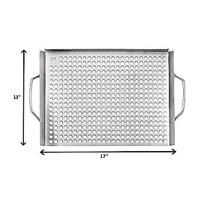 Outset 76632 Stainless Steel Grill Topper Grid, 11"x17"