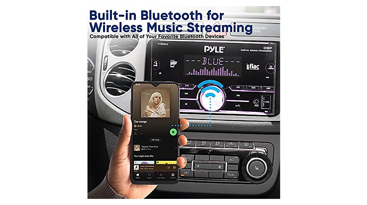 Pyle USA DSP Stereo Receiver - 150W Bluetooth Car Stereo System