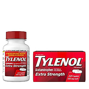 Tylenol Extra Strength Caplets with 500 mg Acetaminophen, Pain Reliever & Fever Reducer, 225 ct