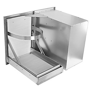 Globamboo Outdoor Kitchen Drawer Combo, BBQ Access Trash Drawer Combo with Propane Tank Tray, Outdoor Kitchen for BBQ Island, Grilling Station, Outside Cabinet (29.5" WX22.6 HX21.7 D)（Left Drawer）