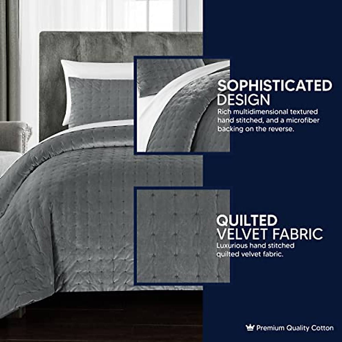 Chic Home Chyna 3 Piece Comforter Set Luxurious Hand Stitched Velvet Bedding-Decorative Pillow Shams Included, King, Teal