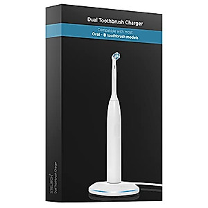 Galvanox Electric Toothbrush Replacement Charger for Braun Oral-B Electric Toothbrushes, Waterproof Inductive Base for Model 3757 - Portable Travel w/Built-in USB Power Cord (LED Charging Indicator)