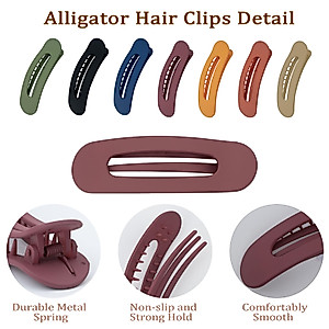 7 Pack Flat Hair Clips, Matte Flat Claw Clips for Women,Non-slip Large Hair Clips for Thick or Thin Hair,French duck billed hair clips,Alligator Hair Clips for Styling