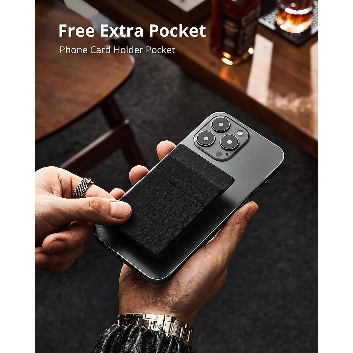 YESIIW Ultra-slim Wallet for Men - Pop up Card Holder Mens Wallet with RFID Protection Minimalist Metal Wallets Billeteras de Hombres Gifts for Men Dad Husband Boyfriend Black