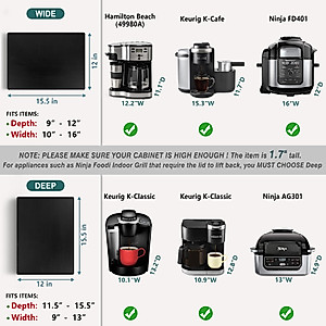 ANBOXIT Appliance Slider, Wooden Sliding Tray for Coffee Maker, Coffee Pot Slider for Counter, Kitchen Caddy Rolling Tray (Classic Black- Wide)