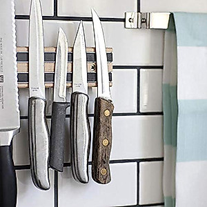 Magnetic Knife Holder Rack Bar Kitchen Utensils Organizer Heavy Duty Wood Structure Knife Strip Easy to Mount with Included Anchors and Screws 16 Inches