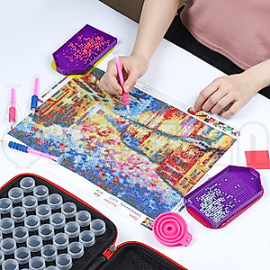 Diamond Painting Accessories,60 Small Storage Container for 5D Diamond,Rhinestones Nail Gems,Beads Storage Box,Diamond Art Kit Accessories Tool with Tray and Diamond Pen