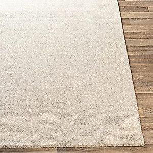 Mark&Day Area Rugs, 9x12 Remy Solid and Border Ivory Area Rug, Ivory Carpet for Living Room, Bedroom or Kitchen (9' x 12')