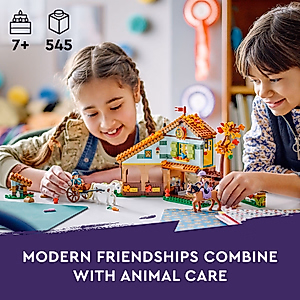 LEGO Friends Autumn’s Horse Stable 41745 Building Toy, Role-Play Fun for Kids Ages 7+, with 2 Mini-Dolls and 2 Horses, Carriage and Riding Accessories, A Gift Birthday Gift for Kids Who Love Horses