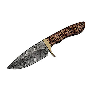 Szco Supplies Damascus Celtic Knot Hunting Knife, Brown, 9 Inches