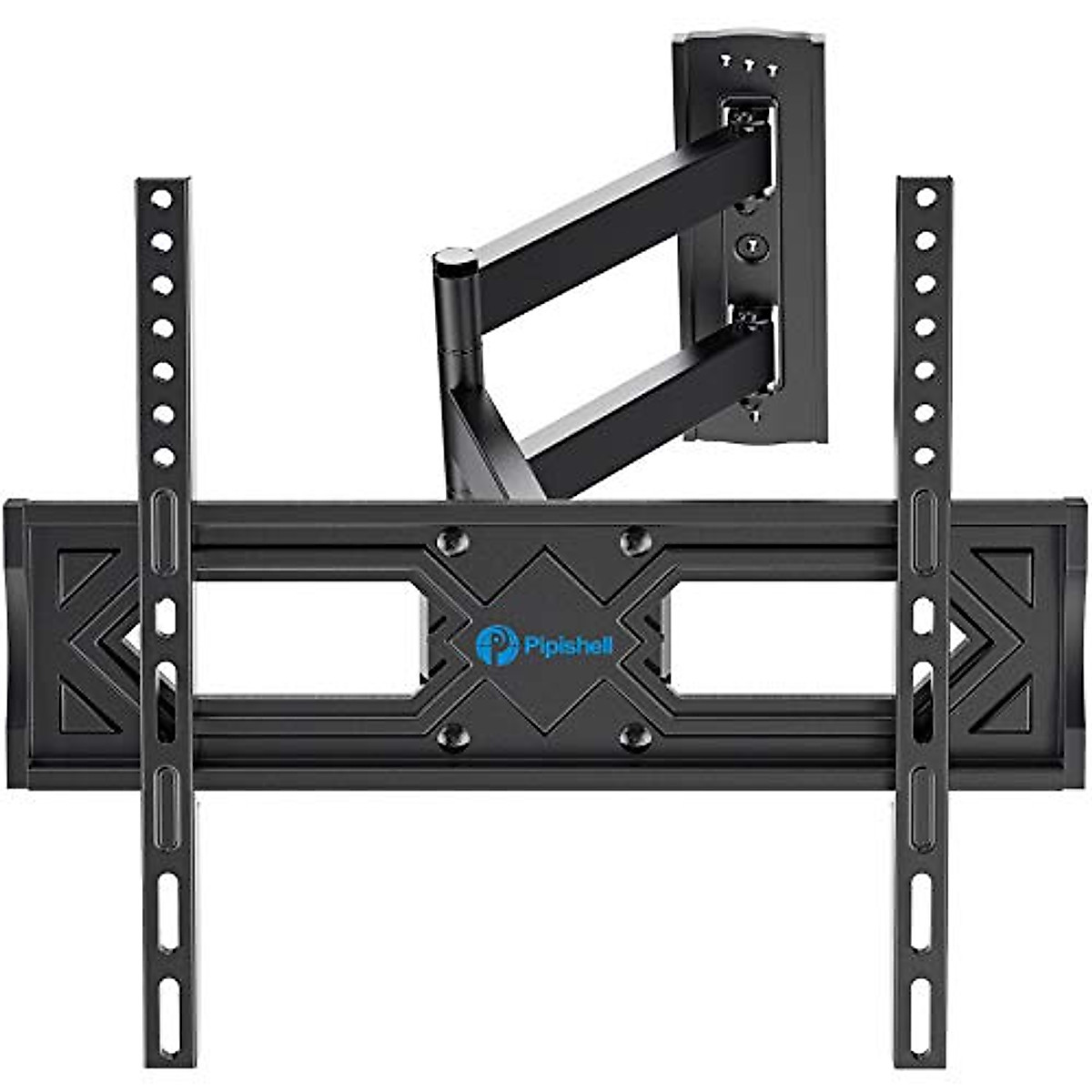 Pipishell Full Motion TV Wall Mount, Heavy Duty Single Articulating Arms TV Bracket for Most 26-60 Inch Flat Curved TVs, Up to VESA 400x400mm and 77lbs, Support Swivel, Tilt, Level Adjustment