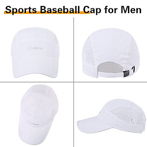 Geyanuo Running Hat for Women Men, Quick Drying Baseball Cap, Unstructured Mesh Outdoor Workout Hat, Sports Hat for Golf Hiking Tennis White