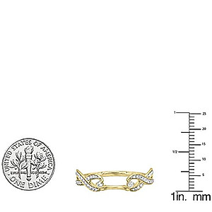 Dazzlingrock Collection 0.23 Carat (ctw) 14K Round White Diamond Ladies Wedding Band Enhancer Guard Ring 1/4 CT, Yellow Gold, Size 6