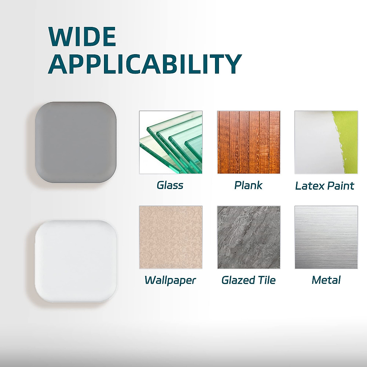 [6 Pack] [White] Door Stoppers Wall Protector, Silicone Door Bumper, Self-Adhesive Wall Shield, Door Slamming Silencer, Door Knob Guard for Home, Office, School