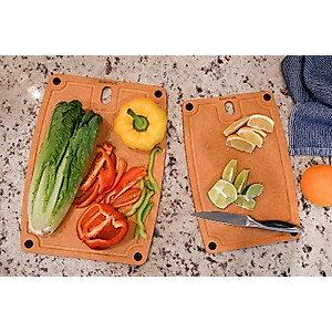 Barenthal Cutting Boards for Kitchen Dishwasher Safe Eco-Friendly Composite Cutting Board Set of 2,Reversible Chopping Board with Handles & Juice Grooves, Medium & Large Cutting Board