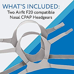 IMPRESA 2 Pack Replacement Headgear Compatible with Resmed AirFit™ F20 (Large) Nasal Pillow CPAP Mask