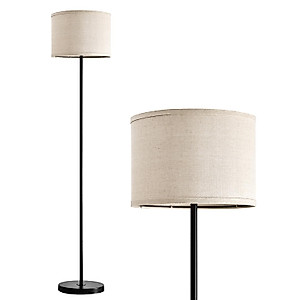 Oneach 61" Farmhouse Industrial Floor Lamp for Living Room Standing Floor Lamp Rustic Floor Lamps for Living Room Bedroom Tall Lamps with Rotary Switch for Bedroom with Natural Linen Lamp Shade