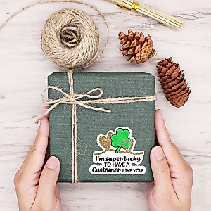 MEYFCLA I’m Super Lucky Patrick's Day Sticker,Cute Small Business Envelopes Stickers for Handmade Goods/Bags Packages ,Patrick's Theme Shop Seals 200 Labels