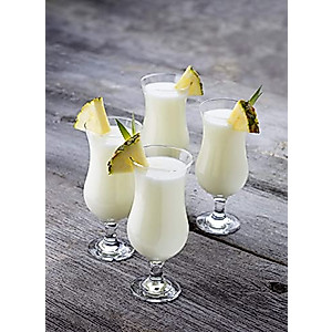 epure Venezia Collection 8 Piece Hurricane Glass Set - Perfect for Drinking Pina Coladas, Cocktails, Full-Bodied Beer, Juice, and Water (Pina Colada (15.5 oz))