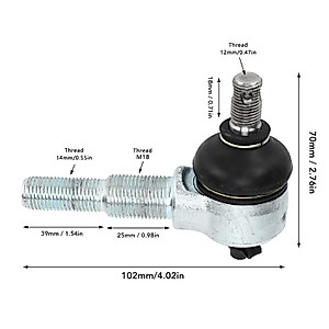 Ball Joint Kit, ‑M14 Ball Joint Kit Adjustable Steel Alloy for 250cc 200cc Electric ATV UTV Kart
