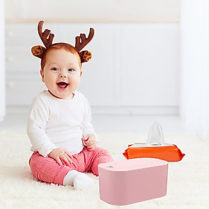Car Wipe Warmer Baby Wipe Warmer Heater Dispenser Diaper Wipe Box Case Container for Home Hotel Car Pink Diaper Wipe Warmer